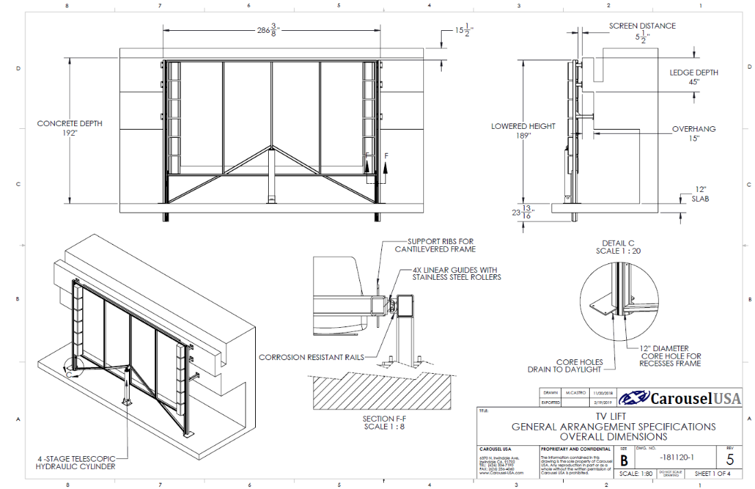 Lifting TV Screen - Carousel USA